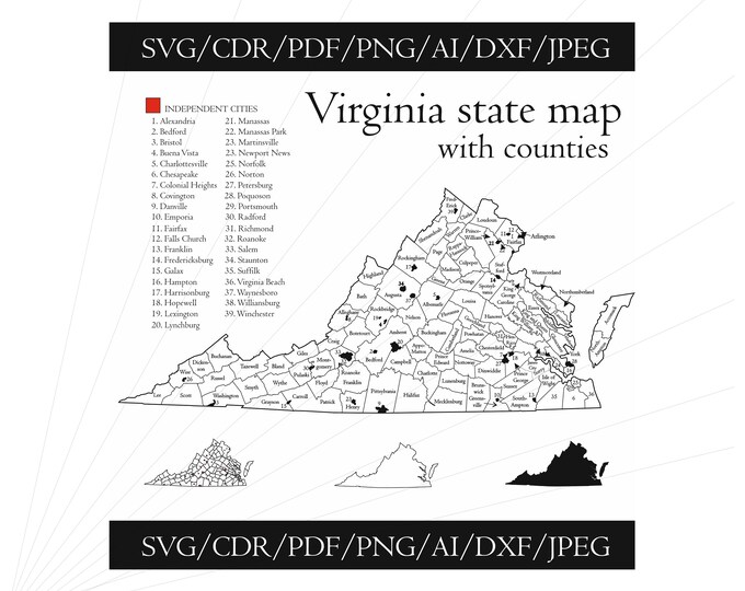 Virginia Outline SVG Files, Virginia Cut Files, United States of ...