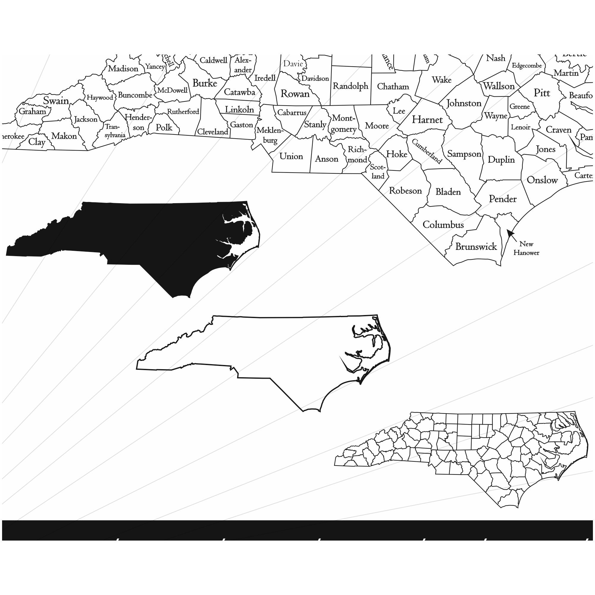 North Carolina Maps Outline SVG DXF Files North Carolina Cut Files ...