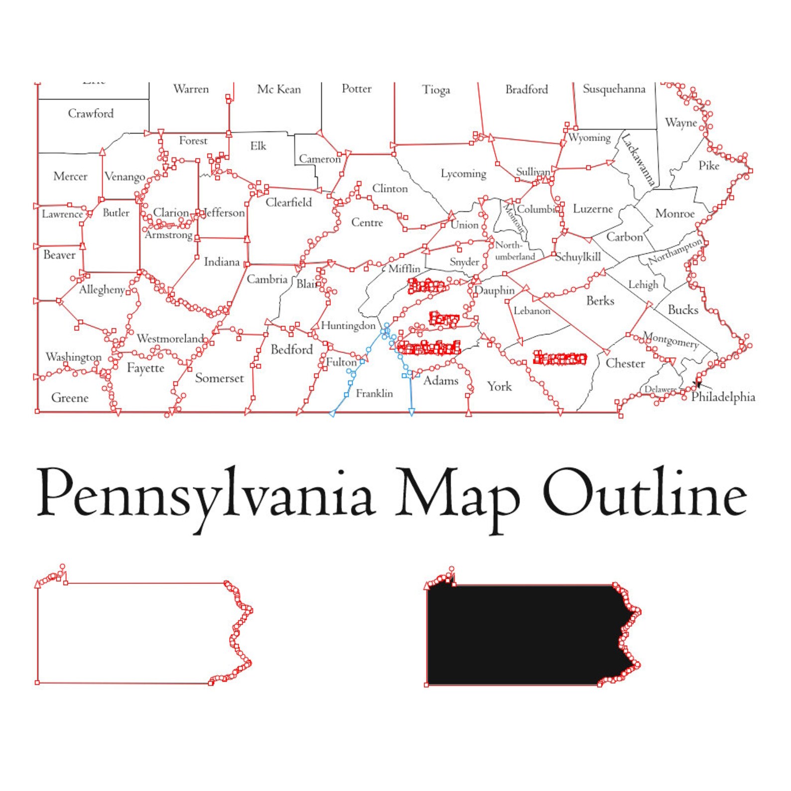 Pennsylvania Svg Maps Outline SVG DXF Files Pennsylvania Cut Files ...