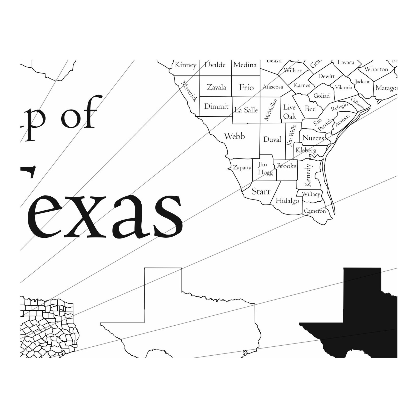 Texas Maps With Counties Outline SVG DXF Files Cut Files United States ...