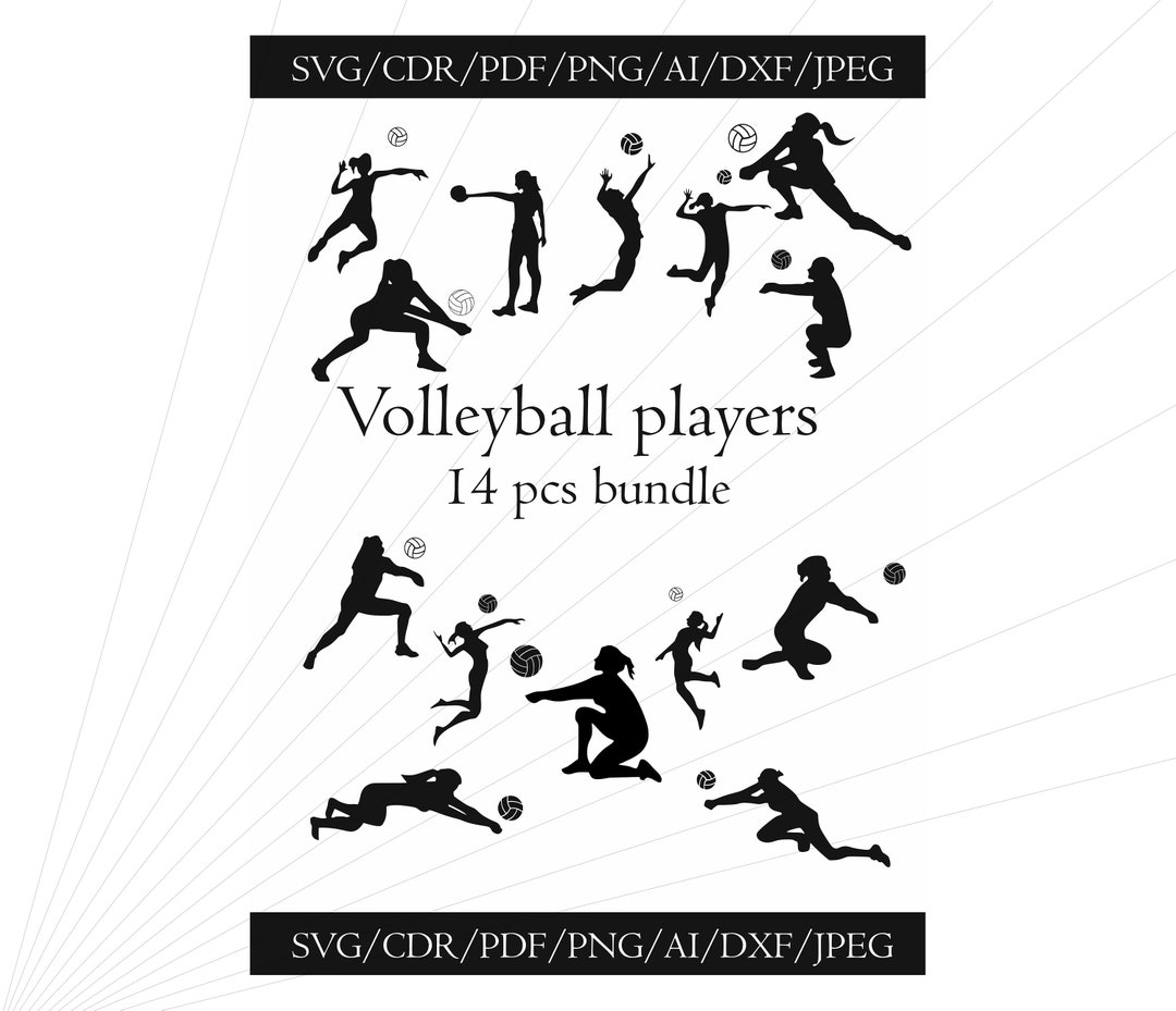 Volleyball SVG Volleyball Player SVG Ball Volleyball Players Laser ...