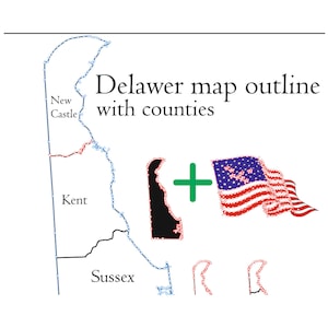 Delaware Svg Map Outline SVG DXF File Delaware Cut Files United States ...