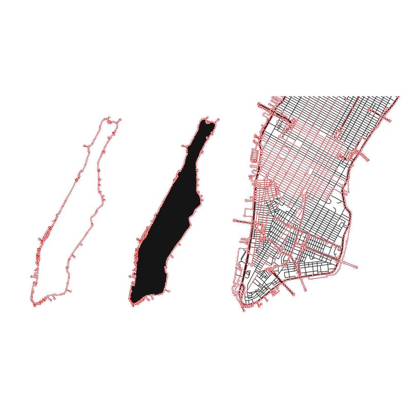 Manhattan Maps Outline SVG DXF Files Manhattan Cut Files United States ...