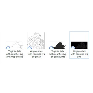 Virginia Maps Outline SVG DXF Files Virginia Cut Files United States of ...
