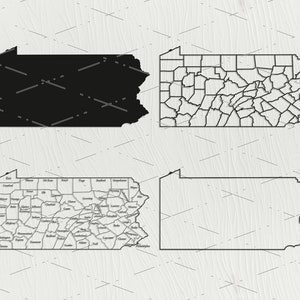 Pennsylvania Svg Maps Outline SVG DXF Files Pennsylvania Cut Files ...