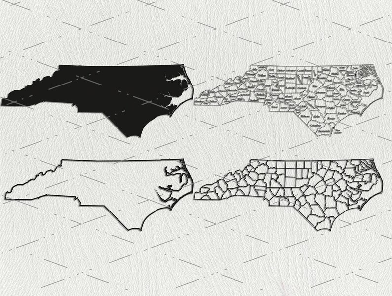 North Carolina Maps Outline SVG DXF Files North Carolina Cut Files ...