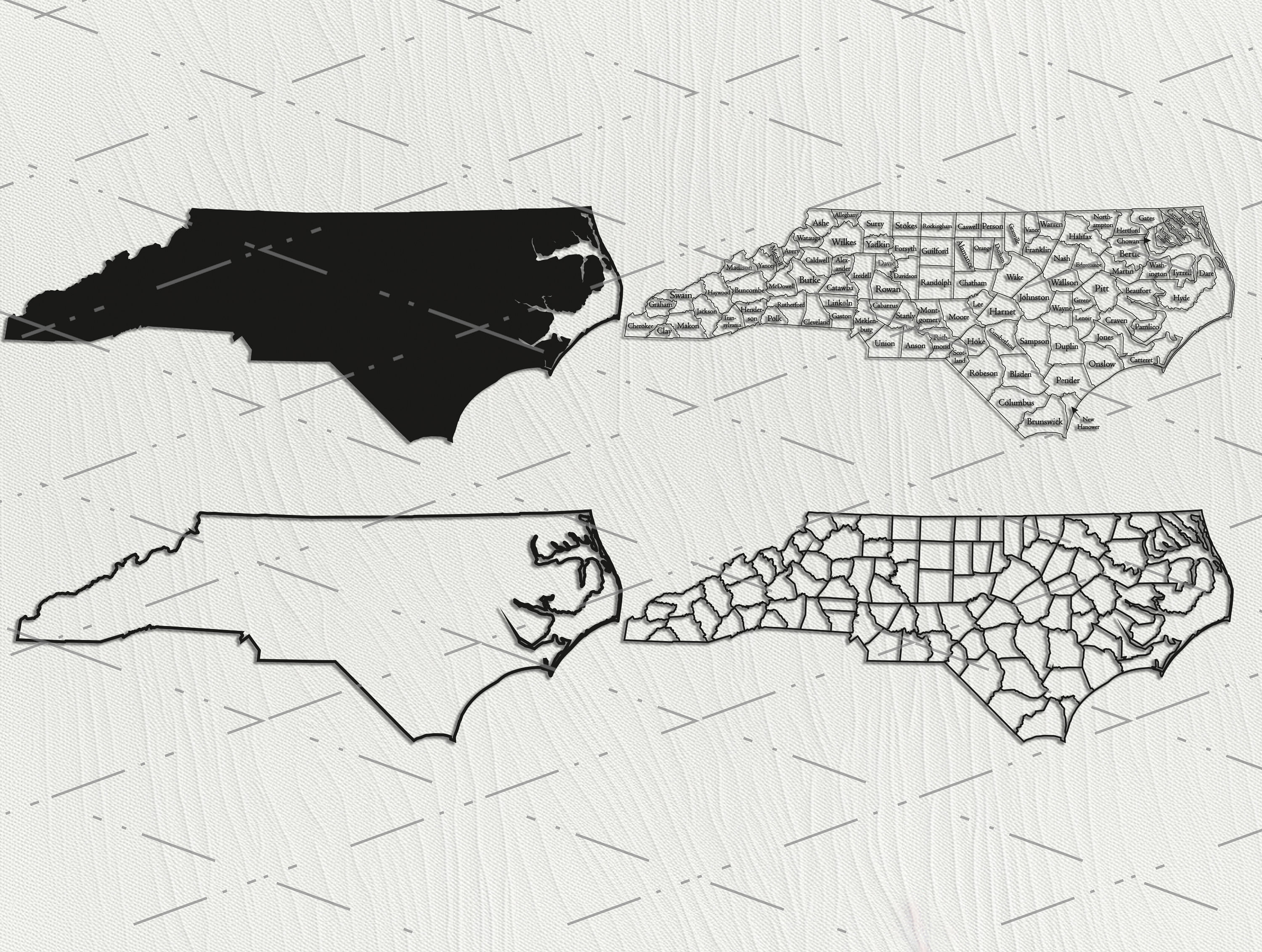 North Carolina Maps Outline SVG DXF Files North Carolina Cut Files ...