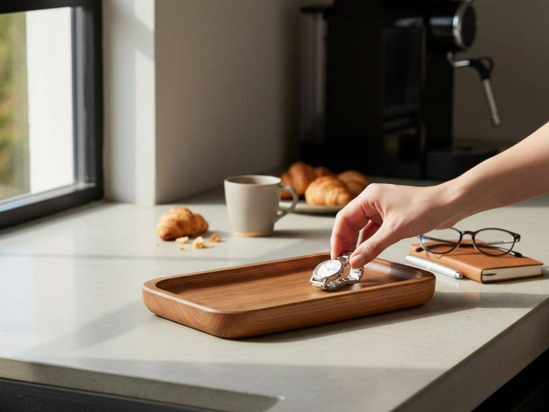 Wooden Coffee Tray Small Oval Snack Serving Board, Minimalist Ash Wood ...