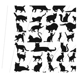 95 Cats Outline SVG DXF Files Cut Files Cat CDR Vector Files Vector ...