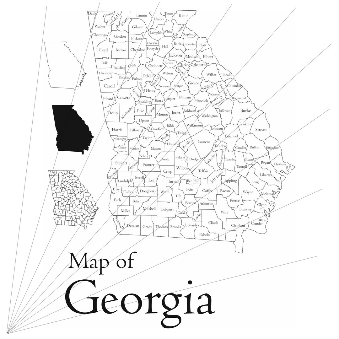 Georgia Map Outline SVG DXF Files Georgia Cut Files United States of ...