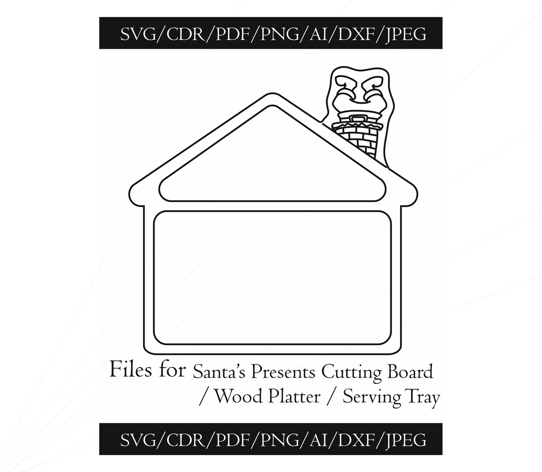 SVG Serving Boards & Platters New Year Santa CNC Files for Woodworking ...