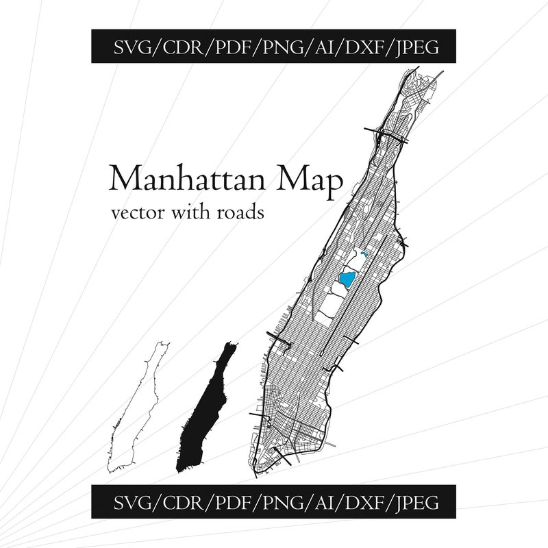 Manhattan Map - Etsy