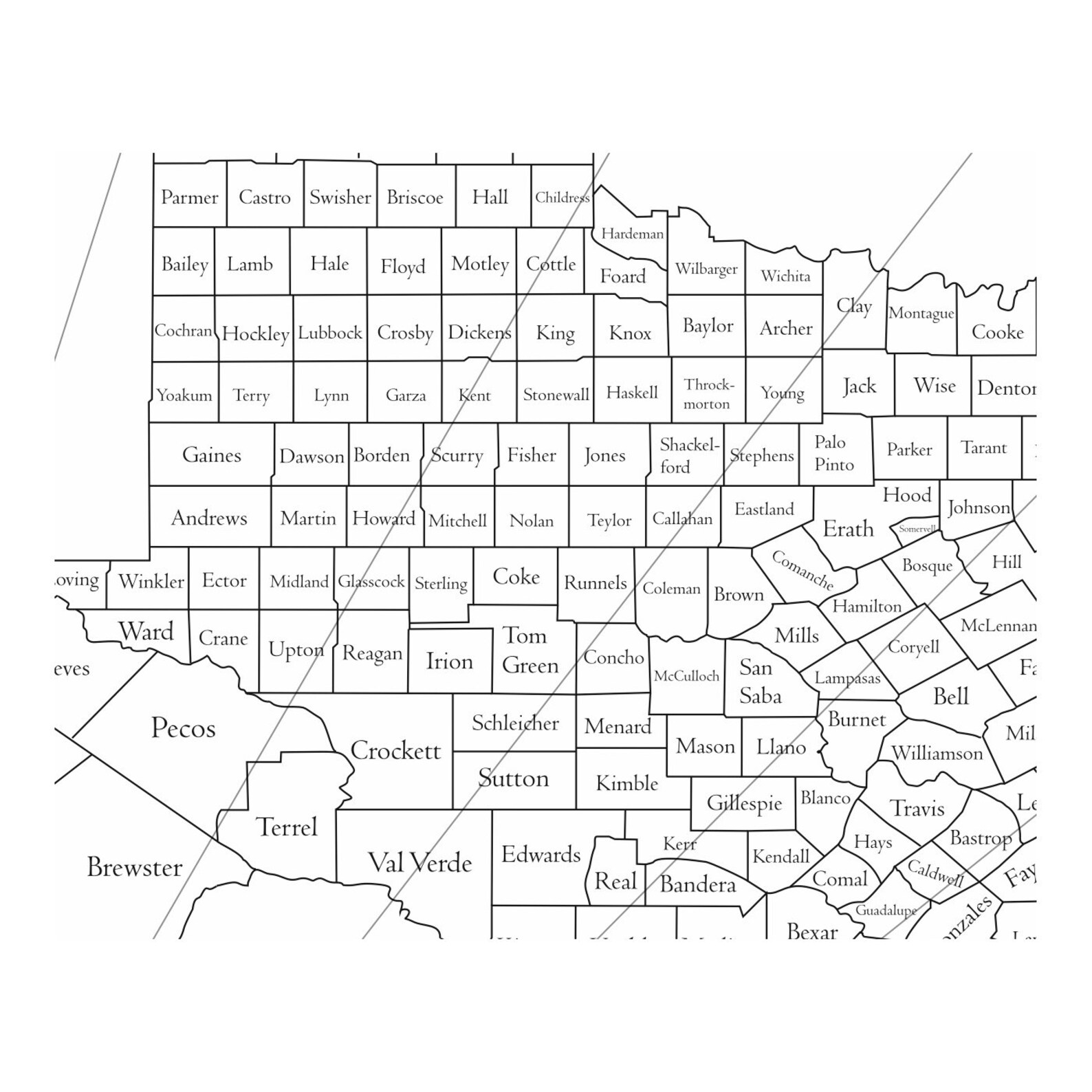 Texas Maps With Counties Outline SVG DXF Files Cut Files United States ...