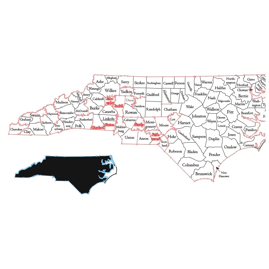 North Carolina Maps Outline SVG DXF Files North Carolina Cut Files ...