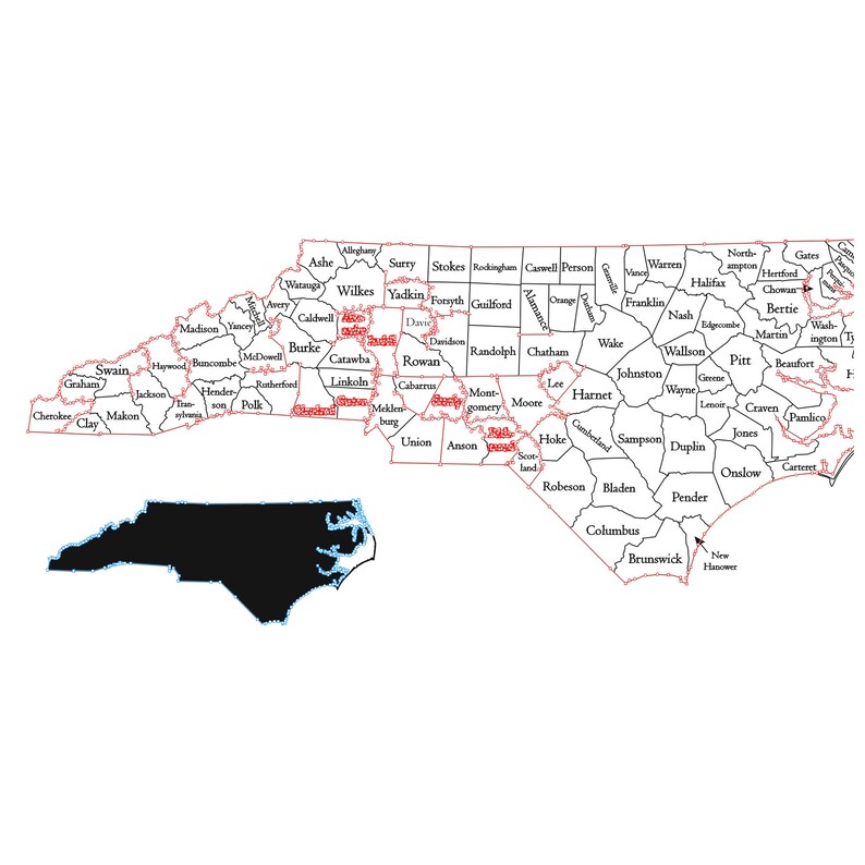 North Carolina Maps Outline SVG DXF Files North Carolina Cut Files ...