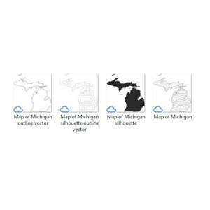 Michigan Svg Maps Outline SVG DXF Files Michigan Silhouette Cut Files ...