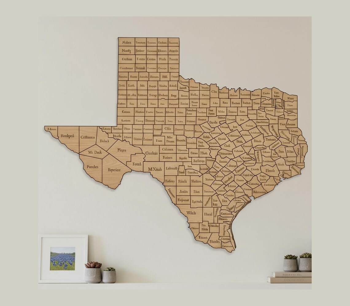 Texas Maps With Counties Outline SVG DXF Files Cut Files United States ...
