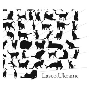 95 Cats Outline SVG DXF Files Cut Files Cat CDR Vector Files Vector ...