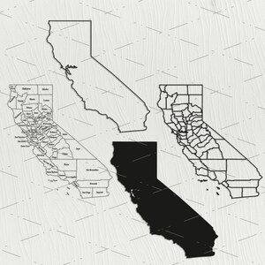 California Map Outline SVG DXF Files Cut Files United States of America ...
