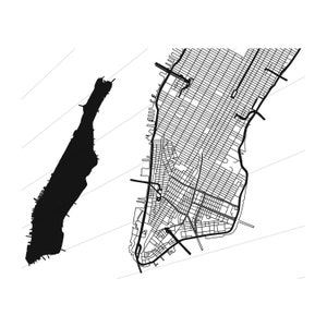 Manhattan Maps Outline SVG DXF Files Manhattan Cut Files United States ...