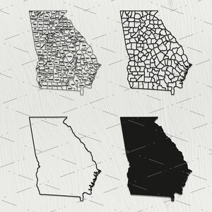 Georgia Map Outline SVG DXF Files Georgia Cut Files United States of ...