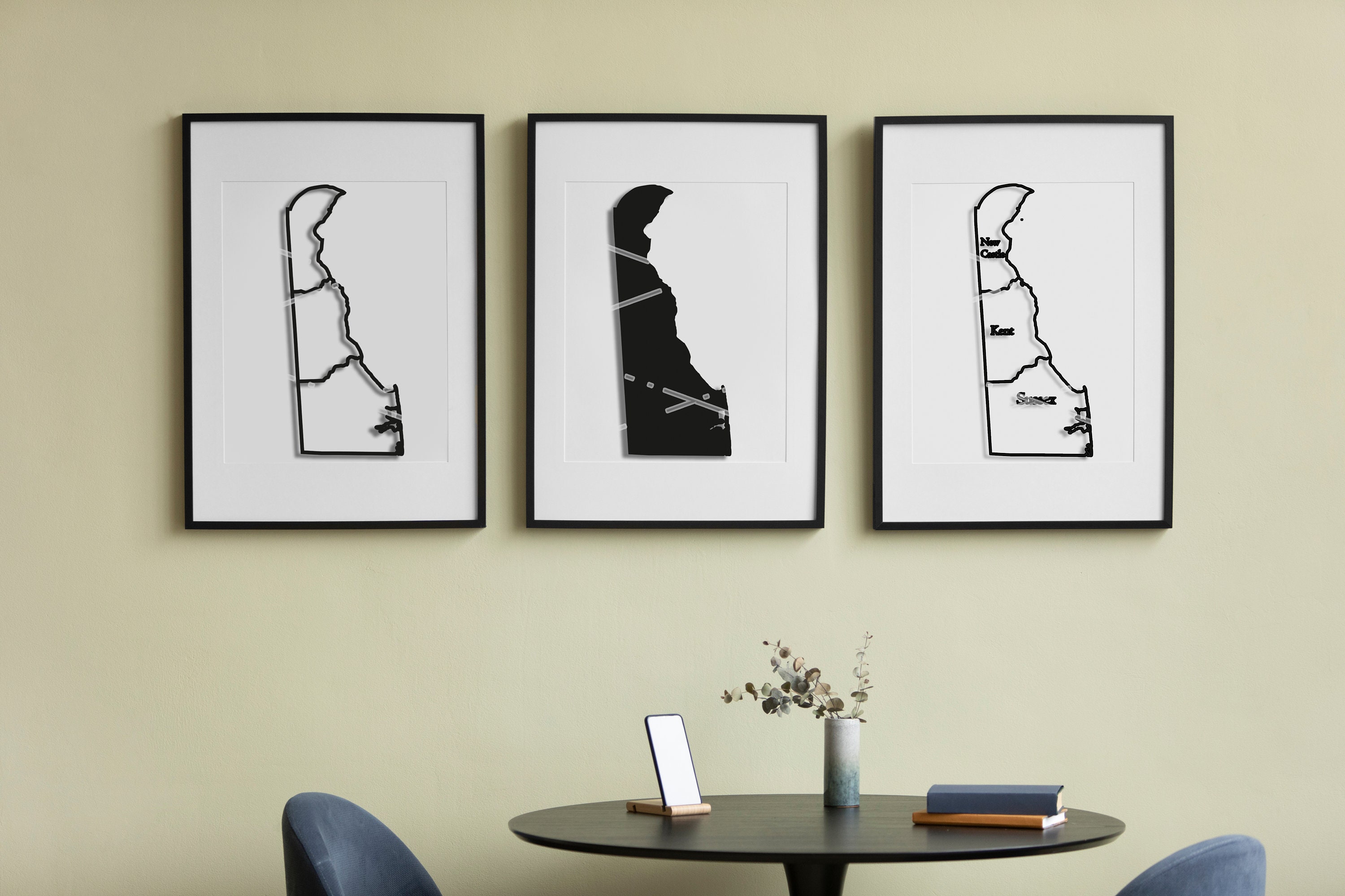 Delaware Svg Map Outline SVG DXF File Delaware Cut Files United States ...