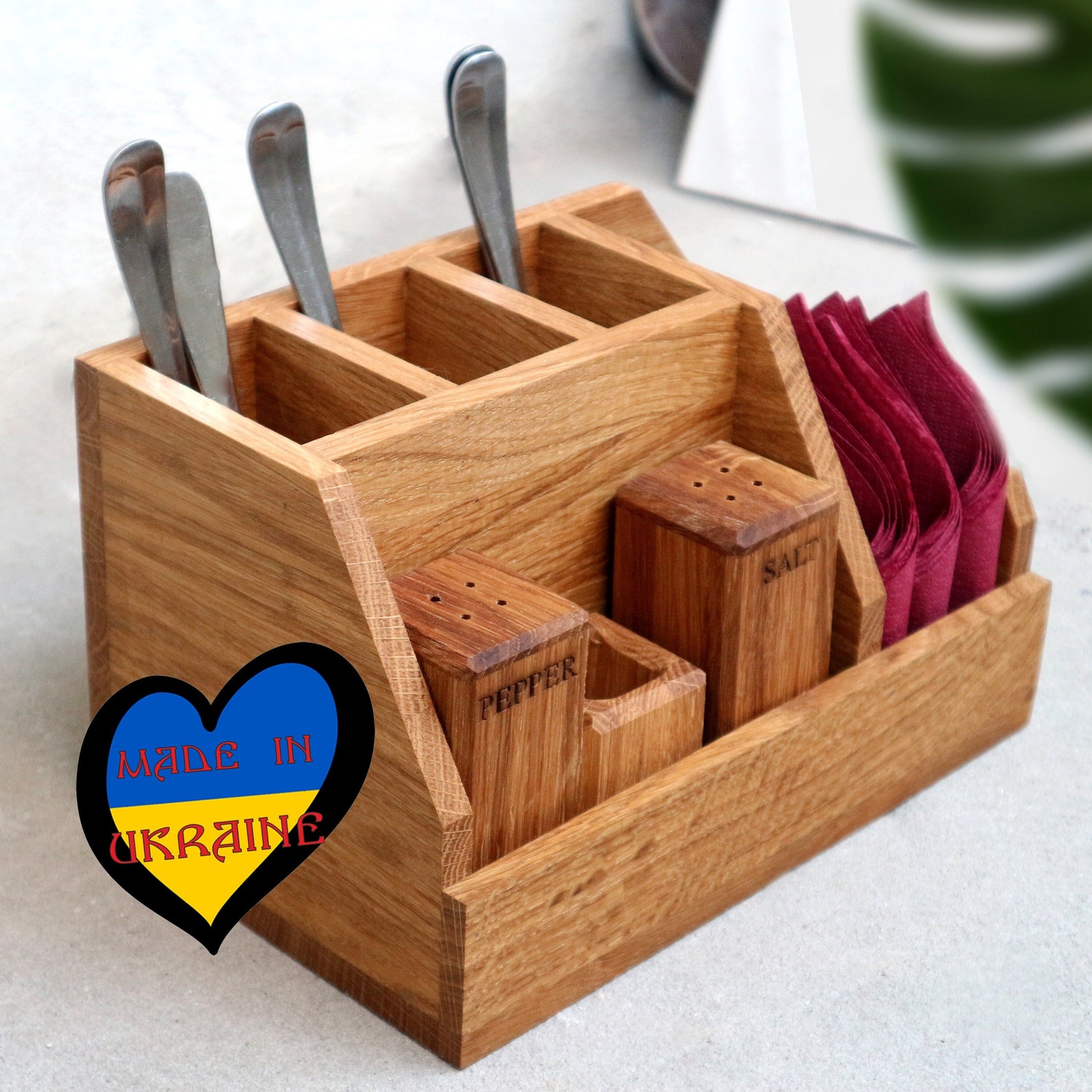 Table Organizer Salt and Pepper Shakers With Slot for - Etsy