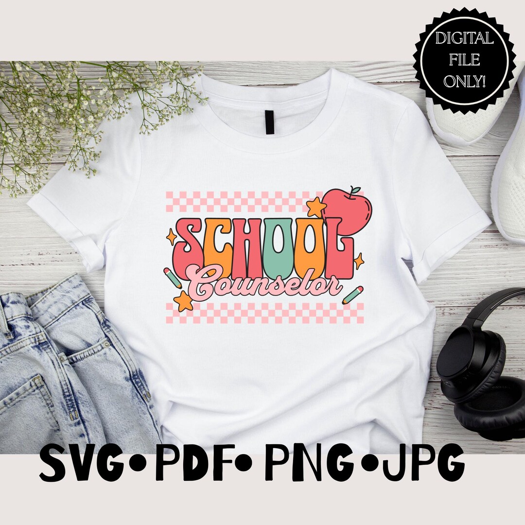 Retro School Counselor PNG SVG, Vintage School Counseling Graphic ...