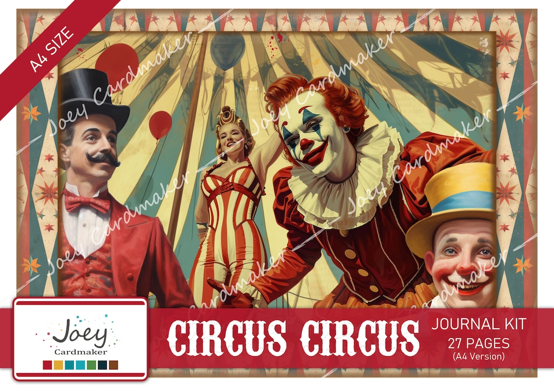 CIRCUS CIRCUS - Retro-vintage Digital Journal Kit - A4 Version - Etsy