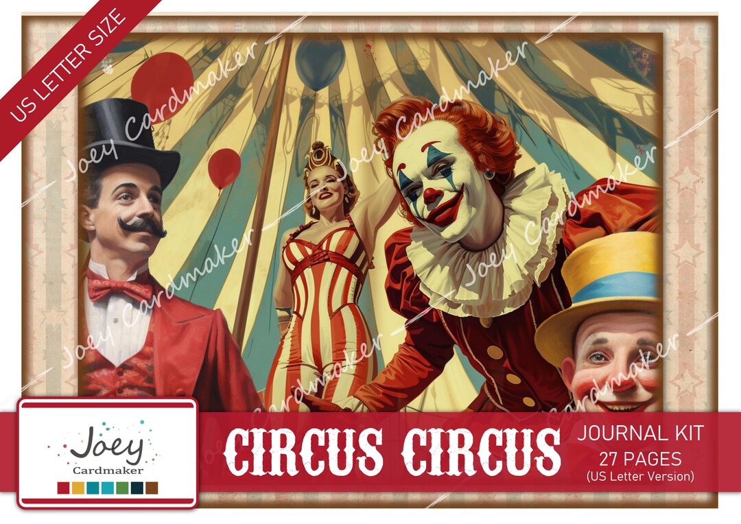 CIRCUS CIRCUS - Retro Digital Journal Kit – (letter Size 8.5 X 11") - Etsy