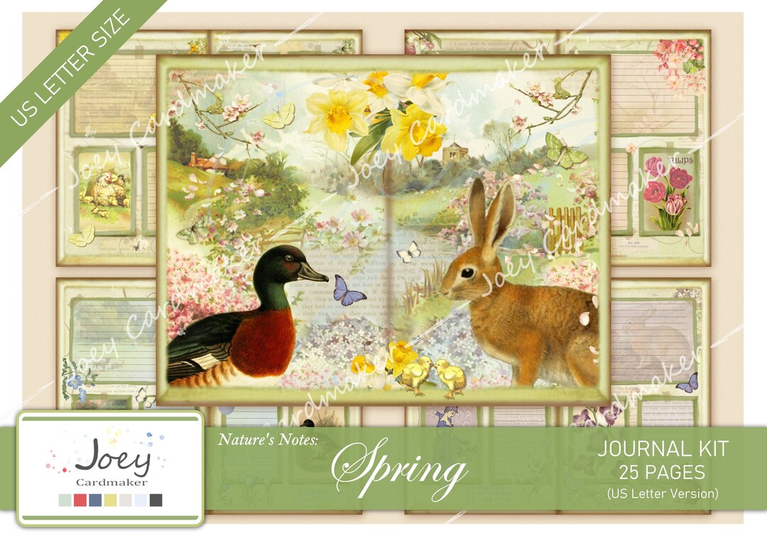 Nature's Notes: Spring - Vintage Digital Journal Kit – US LETTER ...