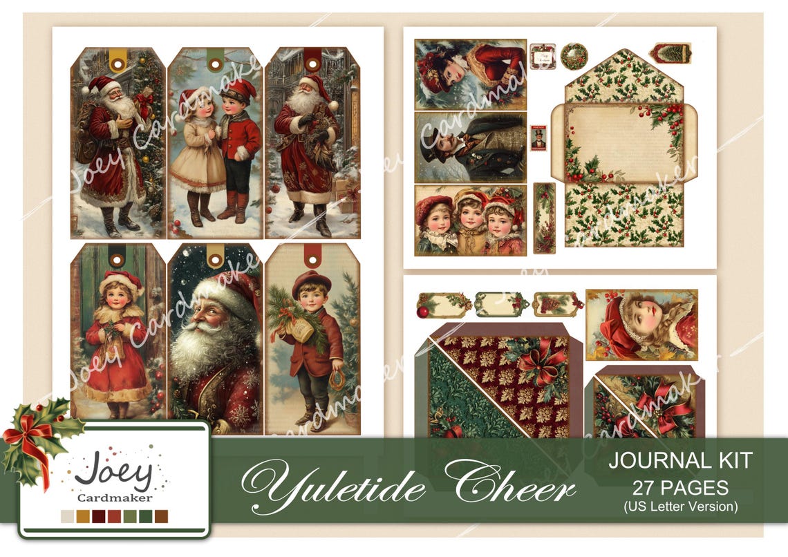 Yuletide Cheer - Victorian Christmas Digital Journal Kit – US LETTER ...