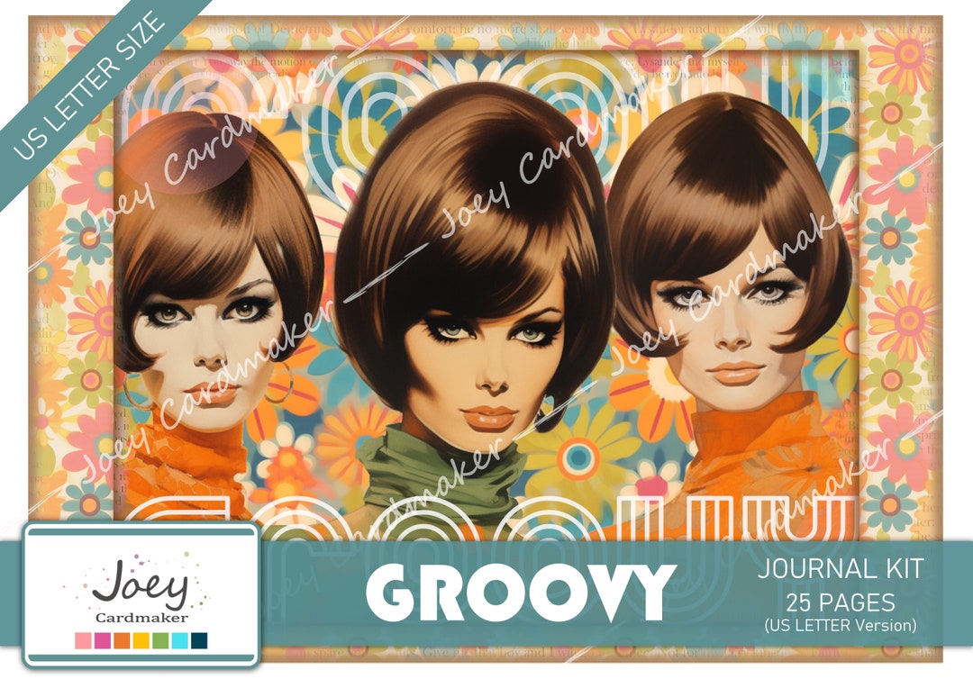 GROOVY - 1960s Retro Digital Journal Kit – US LETTER - Etsy