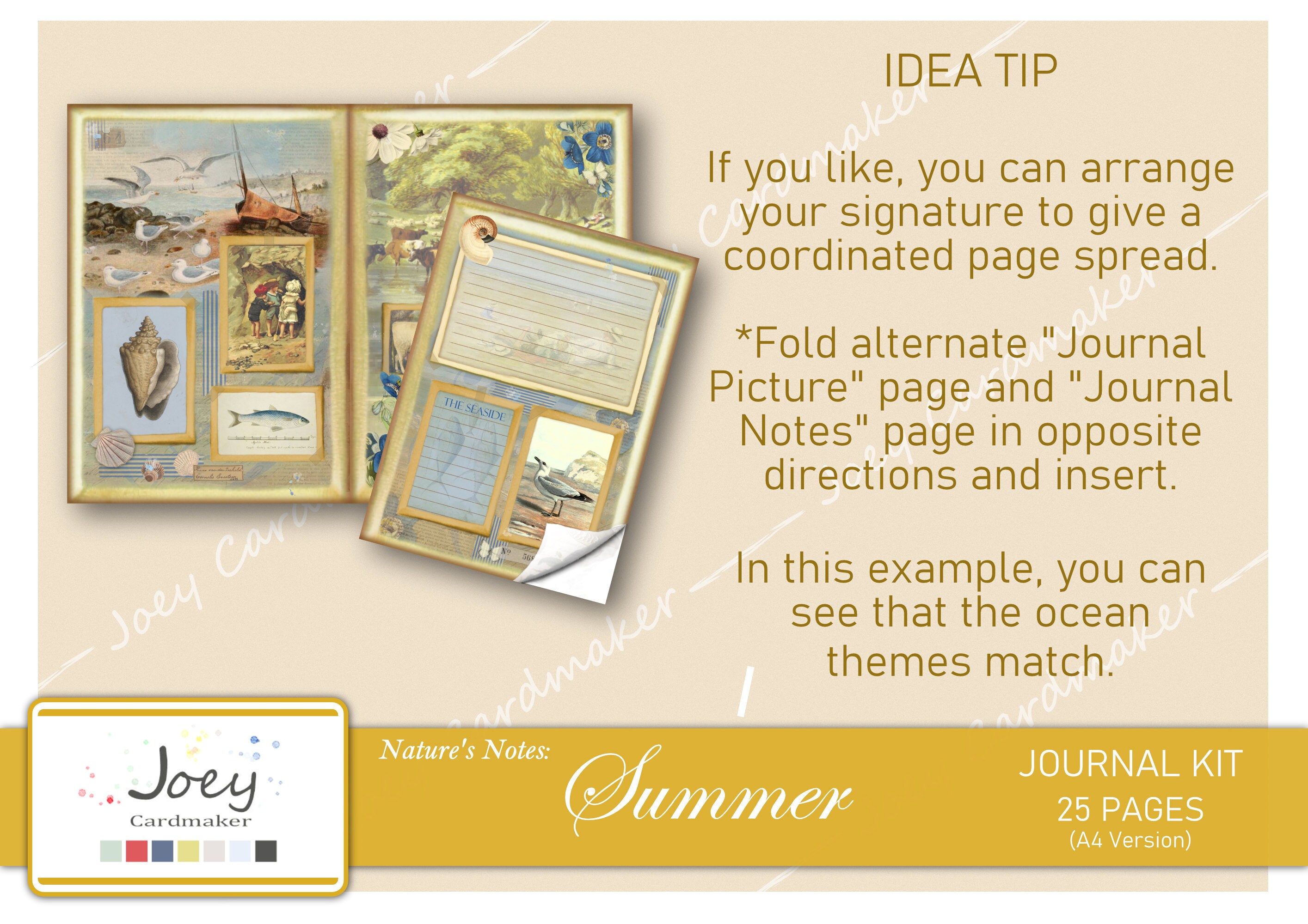 Nature's Notes: Summer Vintage Digital Journal Kit A4 - Etsy