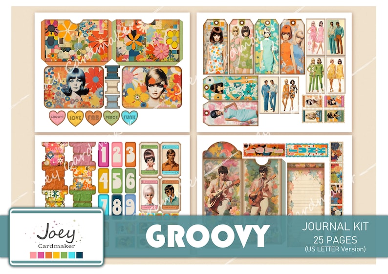 GROOVY - 1960s Retro Digital Journal Kit – US LETTER - Etsy