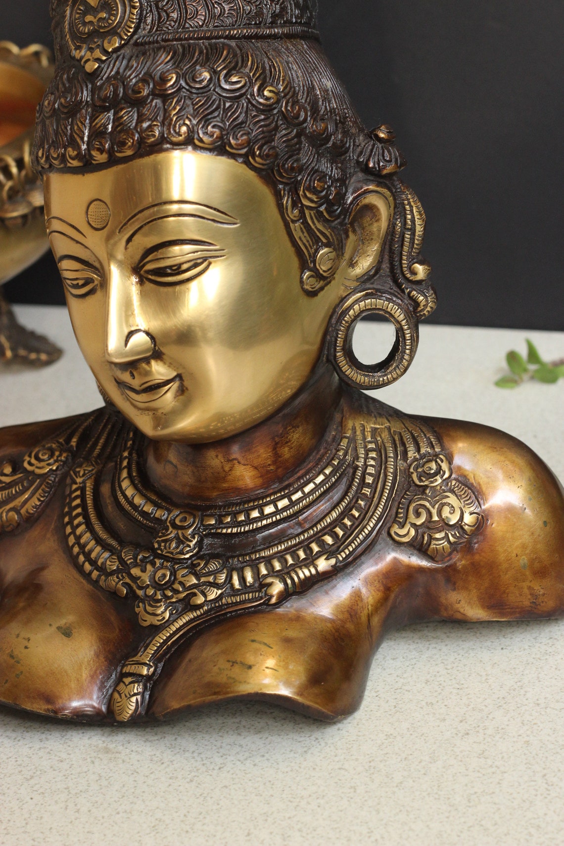 Brass Parvati Bust 12'' Brass Statue Hindu Goddess - Etsy