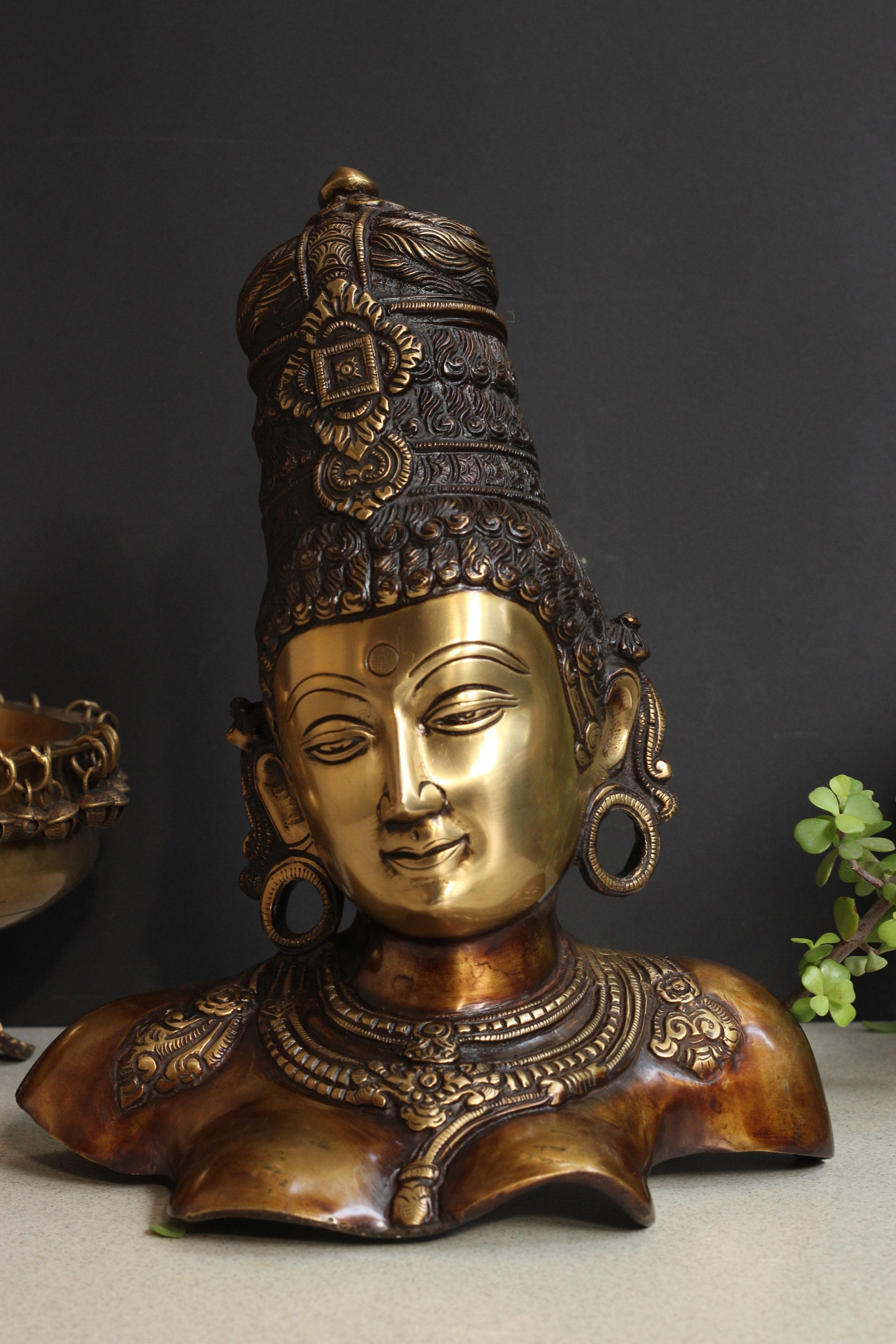 Brass Parvati Bust 12'' Brass Statue Hindu Goddess - Etsy