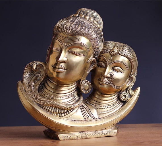 Brass Shiva Parvati Face | Etsy