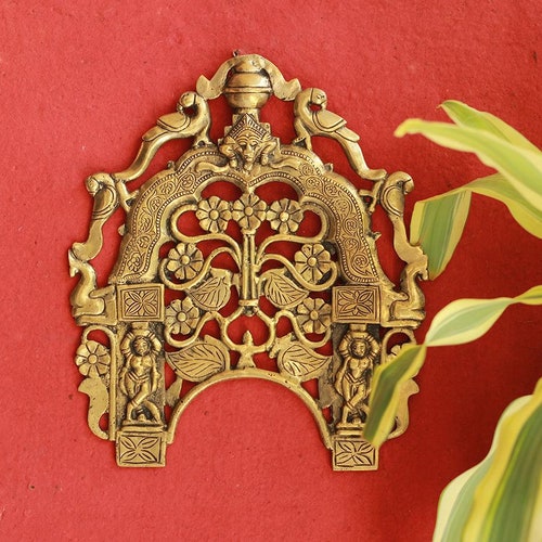 Magnificent Brass Temple Prabhavali With Temple Worshippers & - Etsy
