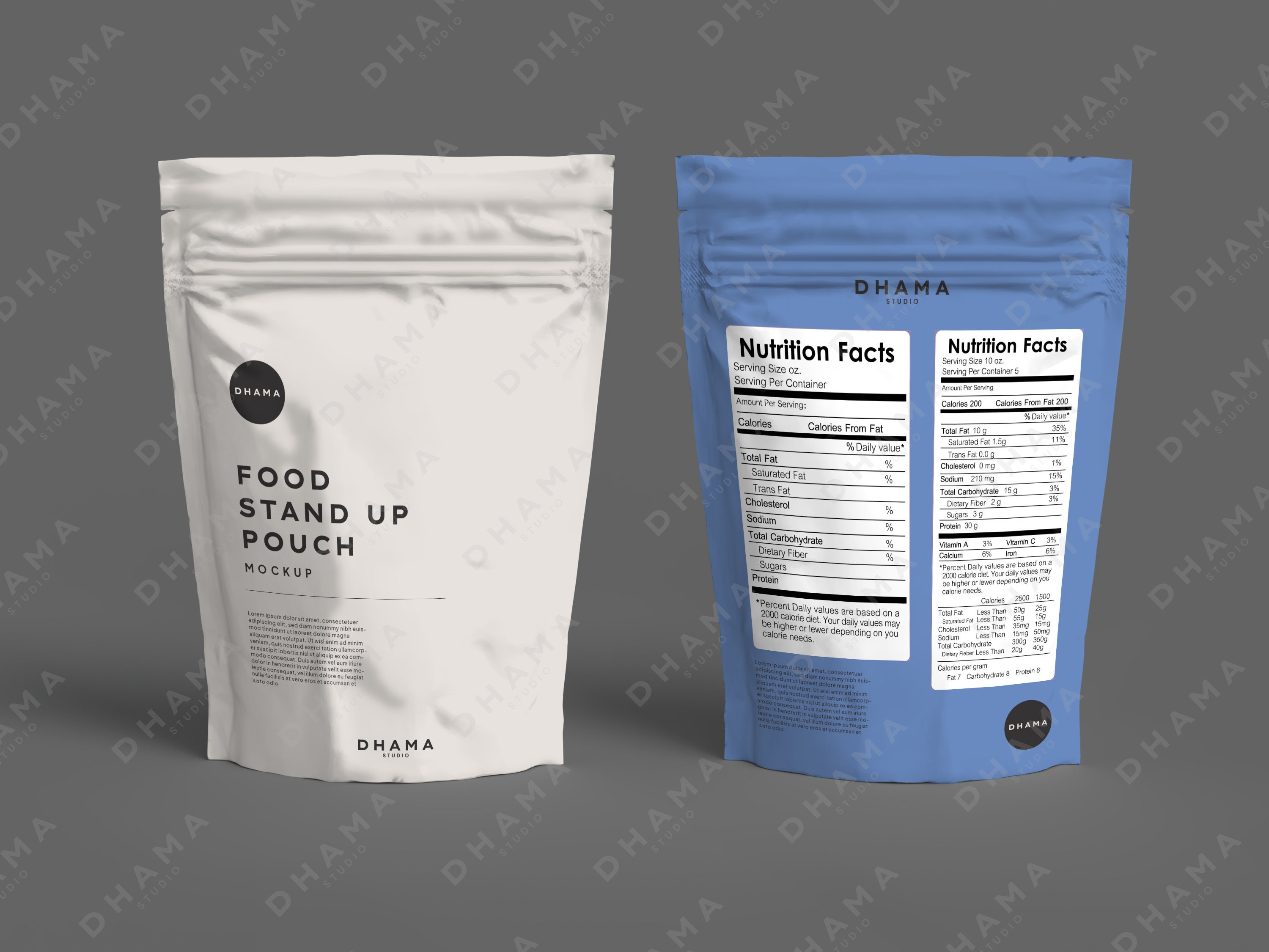 Food Pouch Mock up Two Standing Pouch Mockup Minimal Mockup Easy ...
