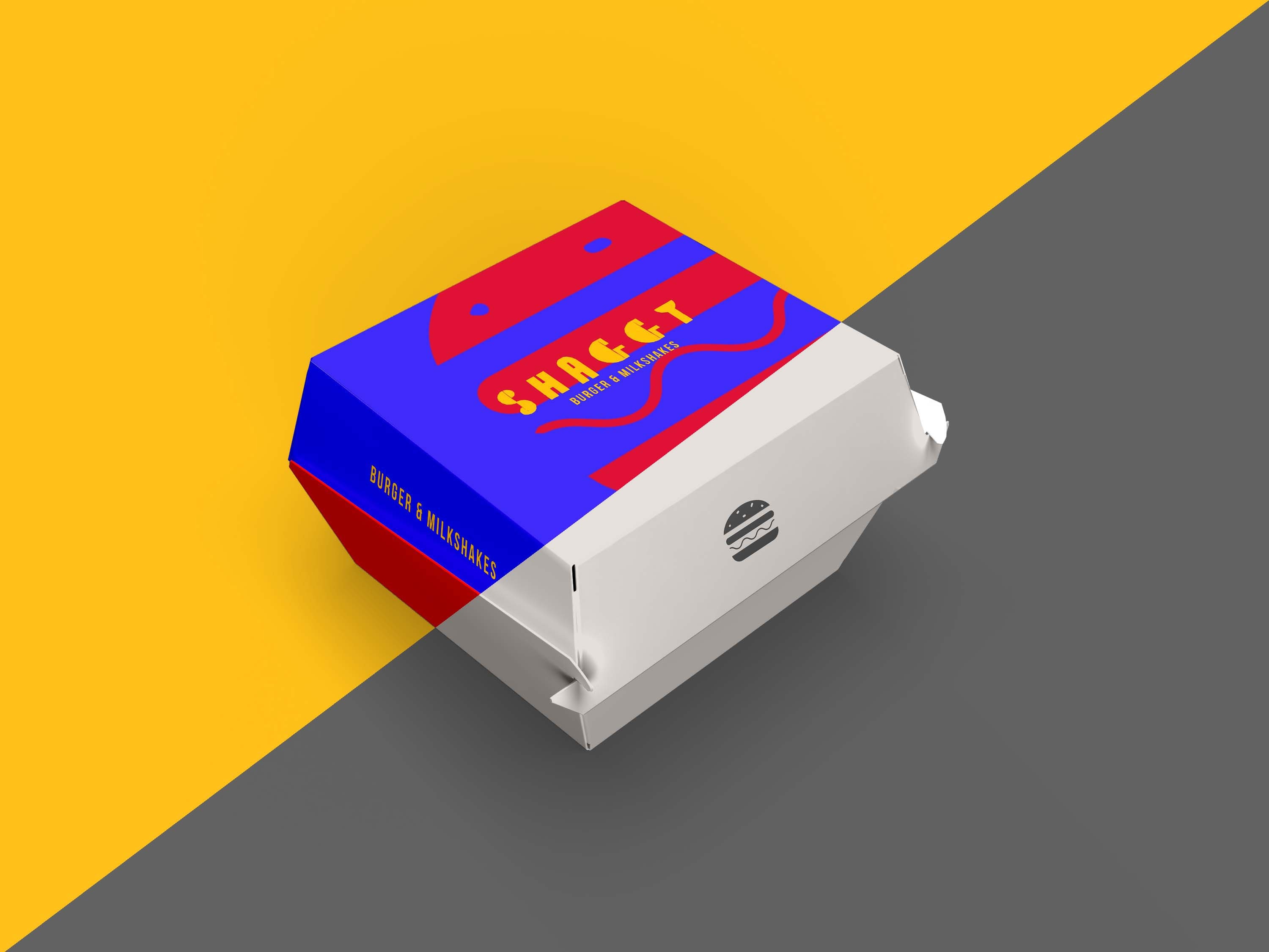 Burger Box Mock up Burger Packaging Mockup Minimal Mockup Easy Editable ...