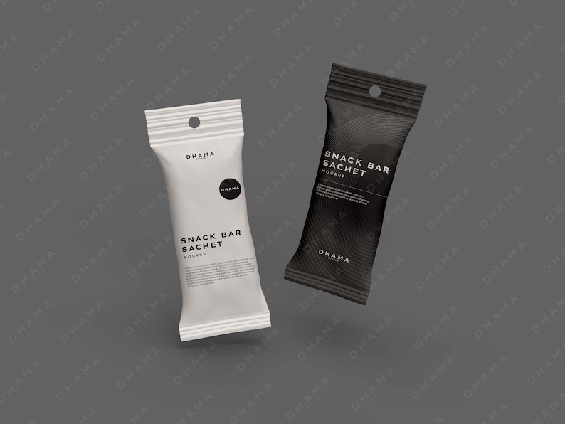 Snack Bar Sachet Packaging Plastic Mockup Minimal Mockup Easy Editable ...
