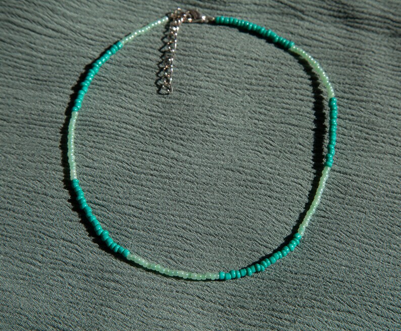 Abby Choker Blue Beaded Choker Necklace Seed Bead Choker - Etsy