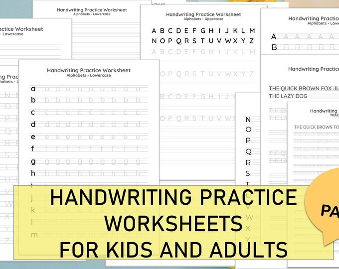 Printable Handwriting Worksheets5 Pages letters, Words, and Sentences ...