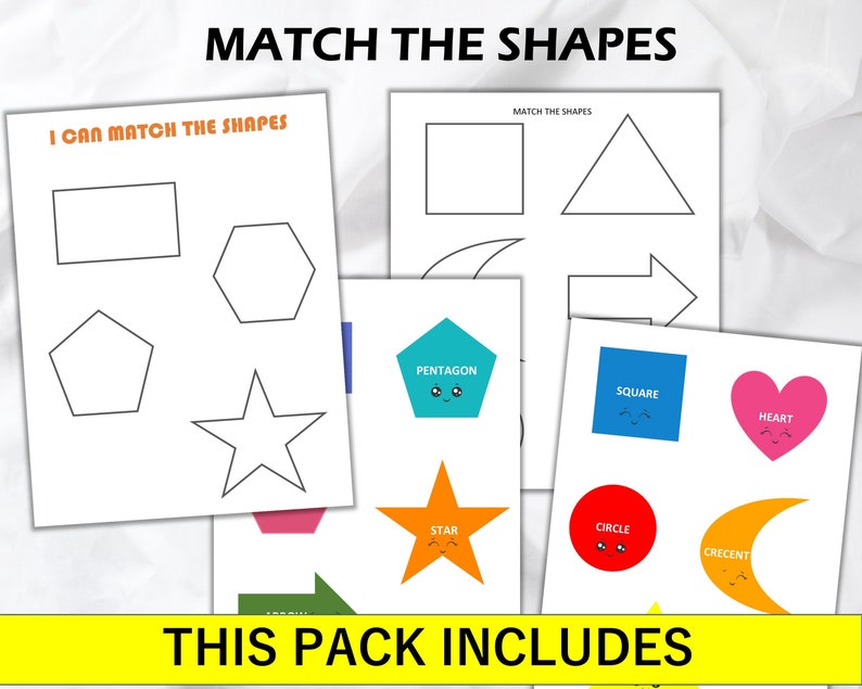 Shapes Worksheet,shapes Printable Package,color Matching Activity,sort ...