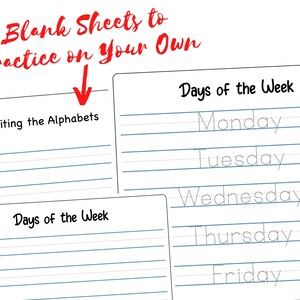 Printable Handwriting Worksheets for Kids(alphabet, Numbers, Days of ...