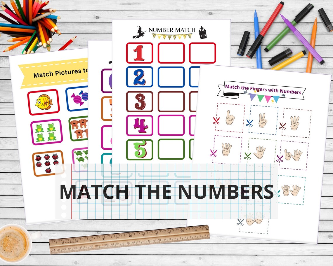 Numbers 1-10 Matching,number Sense,counting Activity,preschool Math ...