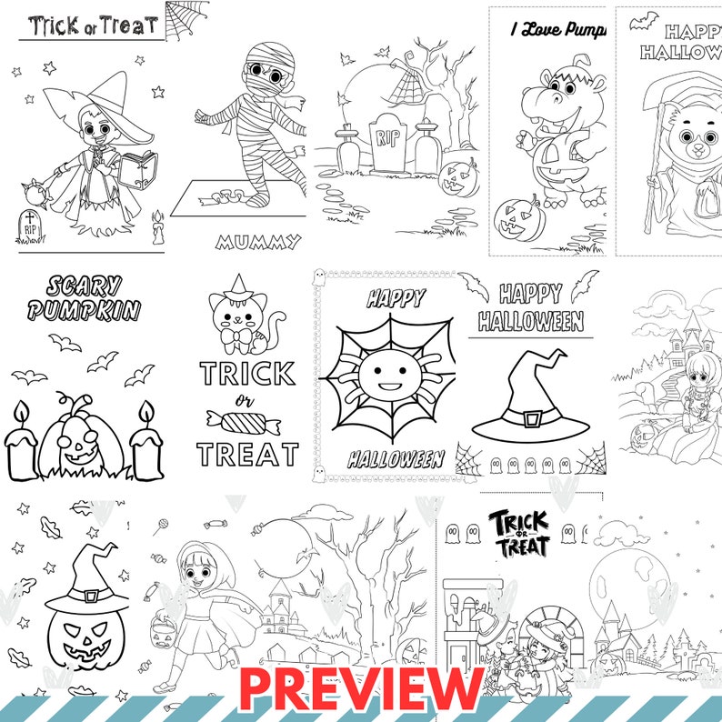 Halloween Coloring Pages, Kids Halloween Coloring Sheets, Halloween ...