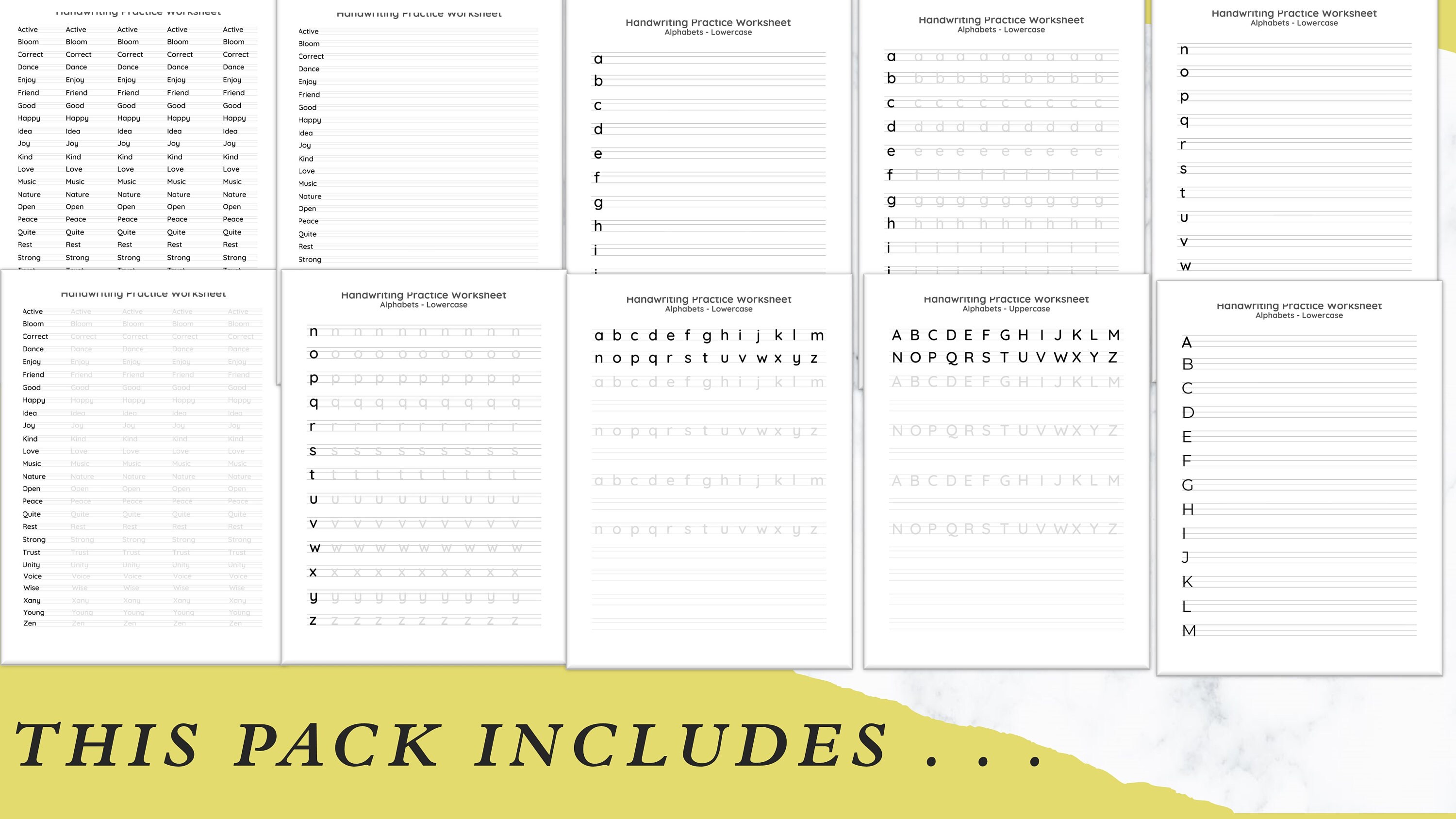 Printable Handwriting Worksheets*english Handwriting Practice Sheets ...