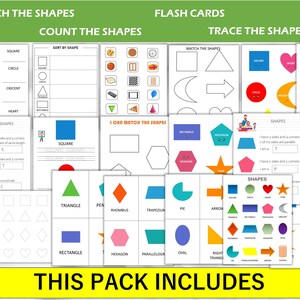 Shapes Worksheet,shapes Printable Package,color Matching Activity,sort ...
